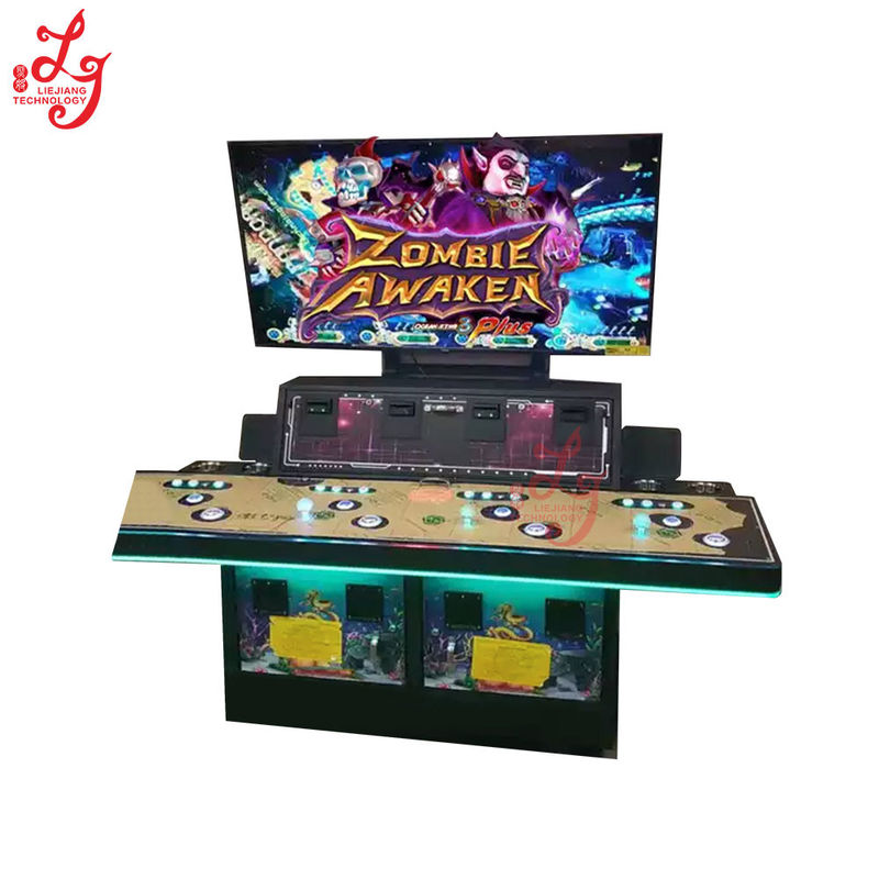 4 Players Stand Up Fish Tables Cabinet With 55 Inch HD LG Monitor 4 ...