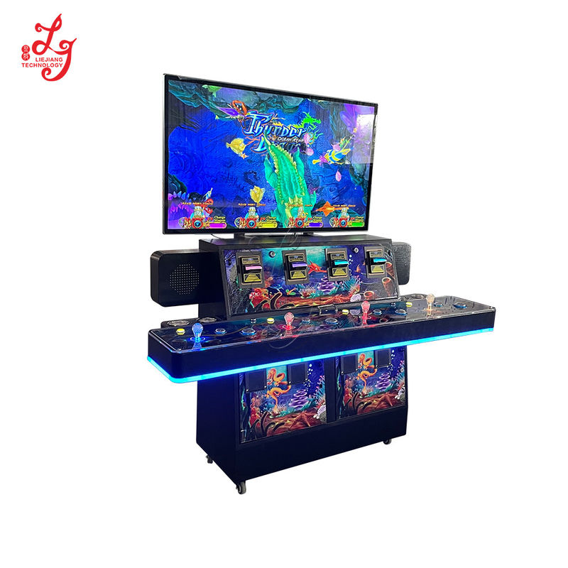 Skilled Stand Up Fish Hunter 4 Player Fish Tables Cabinet With 55 Inch ...