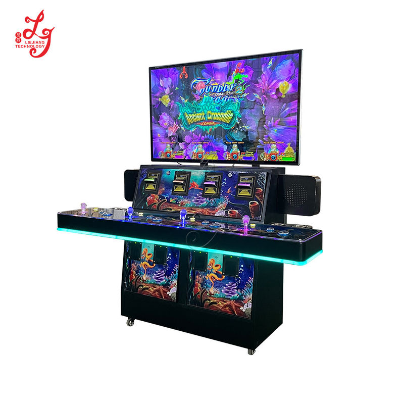 55 Inch 4 Players Stand Up Fish Tables Cabinet With 55 Inch HD LG ...