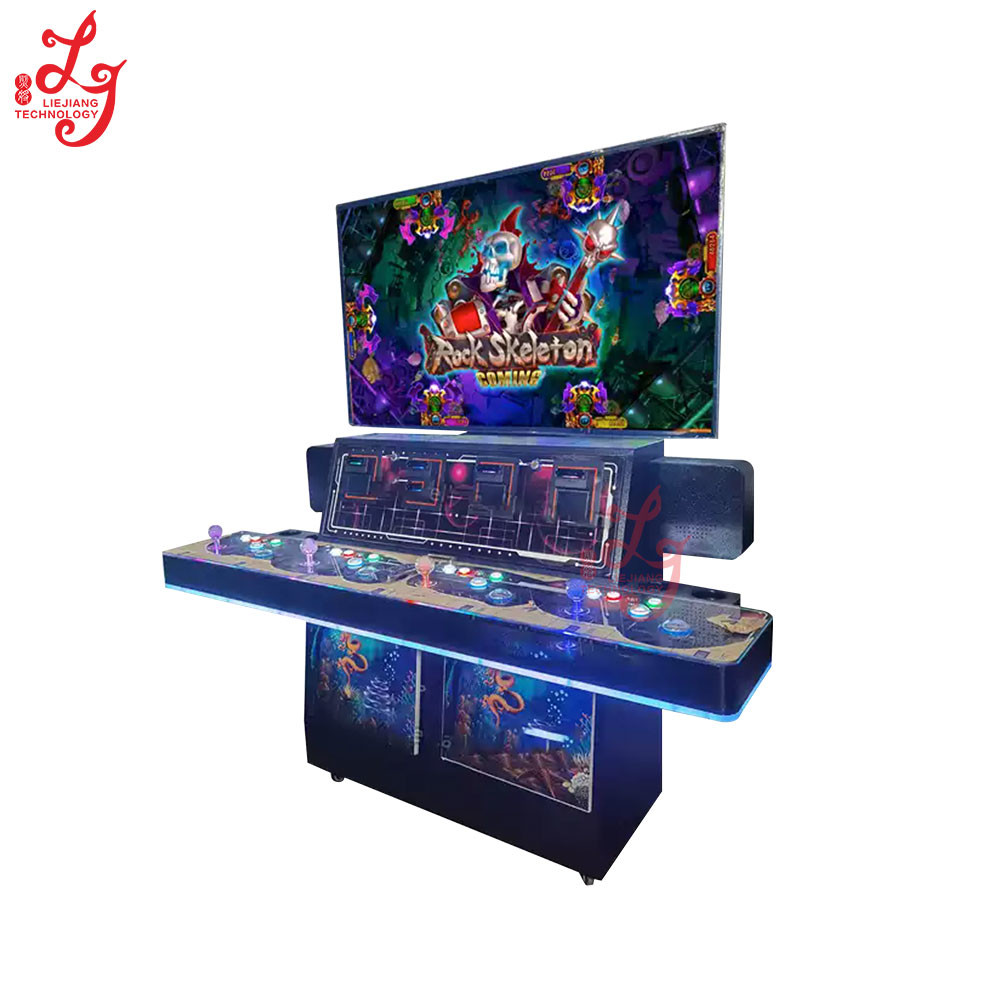 4 Players Stand Up Fish Tables Cabinet With 55 Inch HD LG Monitor 4 ...