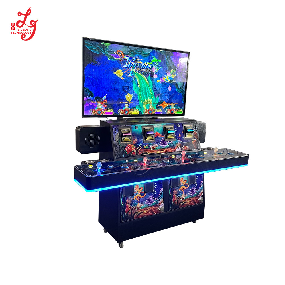Skilled Stand Up Fish Hunter 4 Player Fish Tables Cabinet With 55 Inch ...